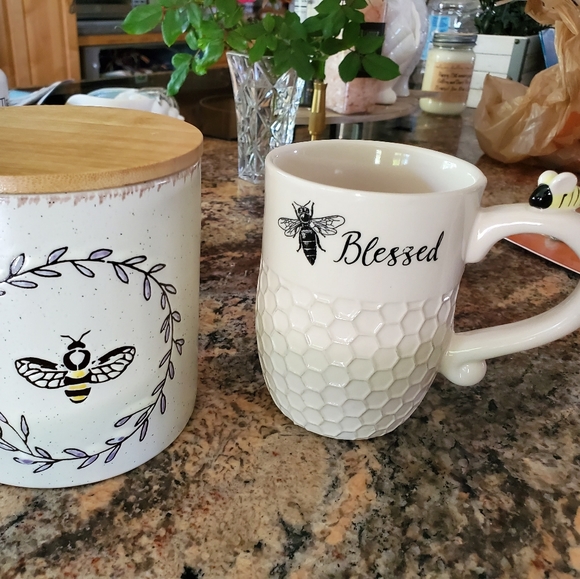 Kitchen | Bee Canister Bee Blessed Coffee Cup 2pc | Poshmark
